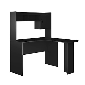 Mainstays' L-Shaped Desk with Hutch, Multiple Colors (L-Shaped Desk with Hutch, Espresso/Rustic Oak)