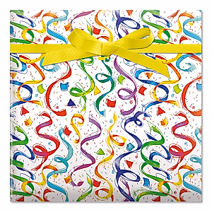 Happy Birthday Confetti Jumbo Rolled Gift Wrap - 23 Inches x 32 Feet (61 Square Feet Total), Peek-Proof, For Birthdays, Graduations, Baby Showers and More