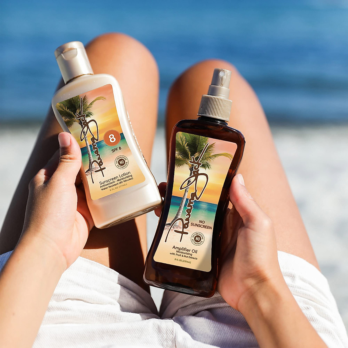 Panama Jack Sunscreen Tanning Lotion - SPF 8, PABA, Paraben, Gluten & Cruelty Free, Antioxidant Moisturizing Formula, Water Resistant (80 Minutes), 6 FL OZ