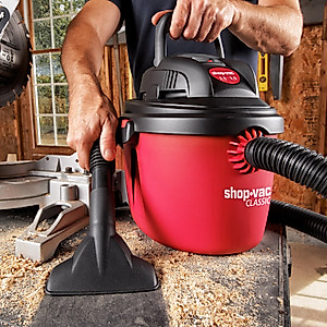 Shop-Vac 2.5 Gallon 2.5 Peak HP Wet/Dry Vacuum, Portable Compact Shop Vacuum with Collapsible Handle Wall Bracket & Multifunctional Attachments for Home, Jobsite. 2036000