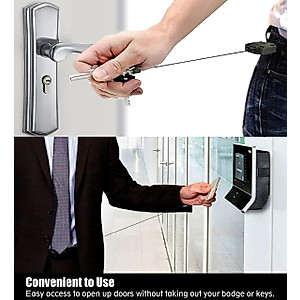 2 Pack ELV Self Retractable ID Badge Holder Key Reel, Heavy Duty, 32 Inches Cord, Carabiner Key Chain, Retractable Keychain Key Holder, Hold Up to 15 Keys and Tools (Black with Army Green)