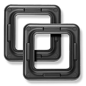 Philosophy Gym Aerobic Exercise Adjustable Step Platform Risers, 2 Pack - Black