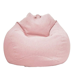 Stuffed Animal Storage Bean Bag Cover (No Filler) Extra Soft Beanbag Seat Chair Covers-Cotton Linen Memory Foam Beanbag Replacement Cover for Adults Children Without Filling