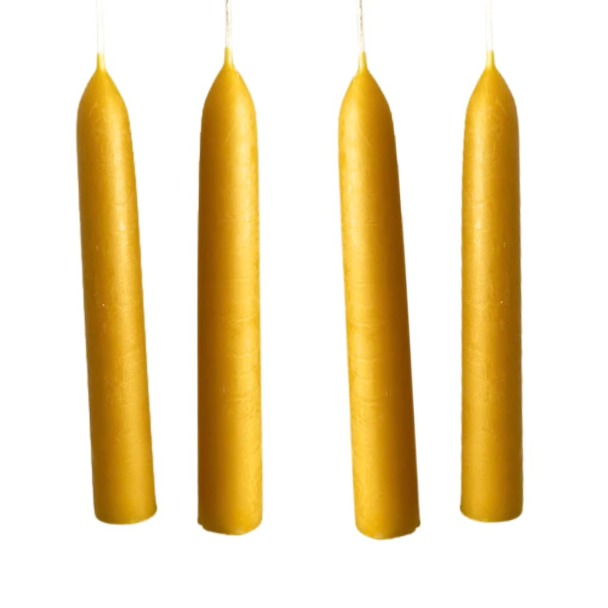 Candlestock Handmade Dripless Pure Beeswax Taper Candles - 6 Inches - 2 Pairs (4 Candles) - Sage