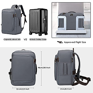 Carry on Backpack, 40L Flight Approved Travel Backpack for Men Women, Extra Large Suitcase Backpack with 4 Packing Cubes, Water Resistant Luggage Weekender Daypack Business Laptop Backpack 17.3 inch