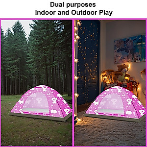 KidzAdventure 2 in 1 Play Tent for Kids | 1-2 Person Backpacking Tent | Ultralight Indoor & Outdoor Camping - Best Friends Theme