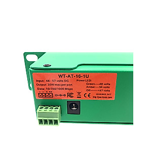 PoE Texas 16 Port 802.3at Gigabit On-Demand PoE Injector with Two 56V 120W Power Supplies for PoE Cameras, IP Phones, WiFi Access Points and More