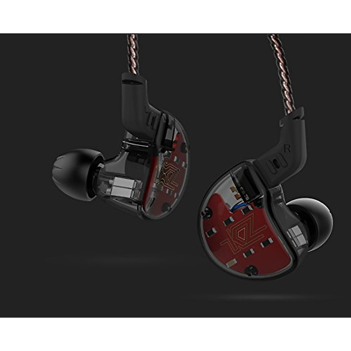 in-Ear Monitor Headphones,KZ ZS10 Five Drivers High Resolution Earphones/Earbuds with Detachable Cable (Black with Mic)