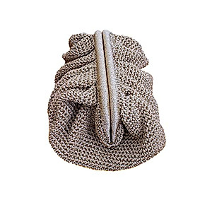 Knit Women's Hand Bags Camel Color Small Woven Bags for Women Handmade Knit Hand Bags and Purses Mini Clutch Chic Tote