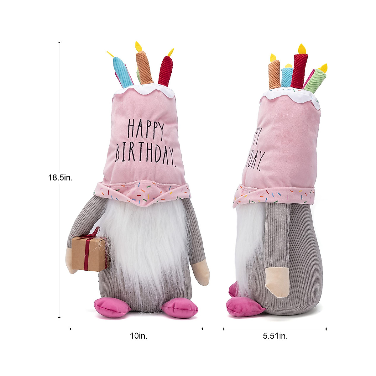 Rae Dunn Kitchen Gnome - Home Decor Decorations - Scandinavian/Swedish/Nordic Tomte Nisse Plush Figurine - 19" Elf with Beard Ornament for Shelf, Table, Desk Décor (Pride (Valentine Gnome))