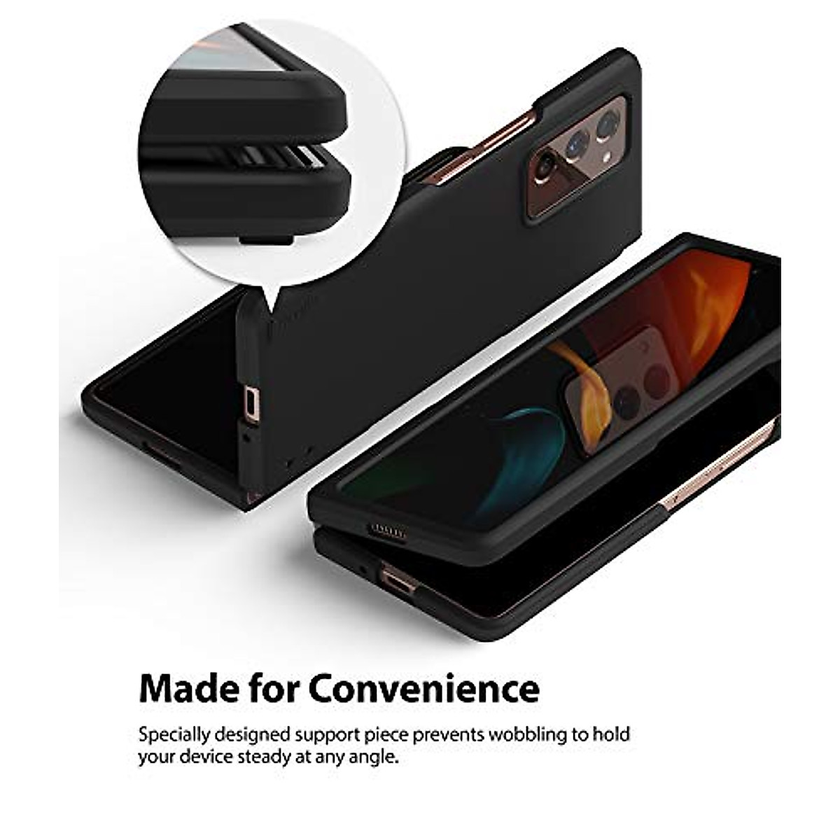 Ringke Slim Compatible with Samsung Galaxy Z Fold 2 Case, Hard Solid PC Back Lightweight Shockproof Full Protective Cover for Z Fold2 - Black