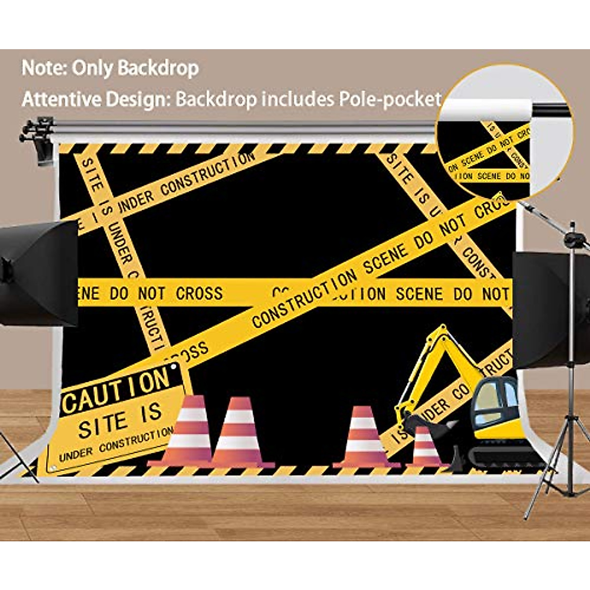 Construction Site Theme Backdrop for Construction Themed Birthday Party MEETSIOY Dump Truck Digger Zone Boys Birthday Party Construction Scene Photo Background 7x5ft HXMT371