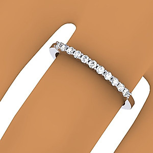 Dazzlingrock Collection 0.18 Carat (ctw) 14K Round White Diamond Stackable Anniversary Wedding Band, White Gold, Size 6