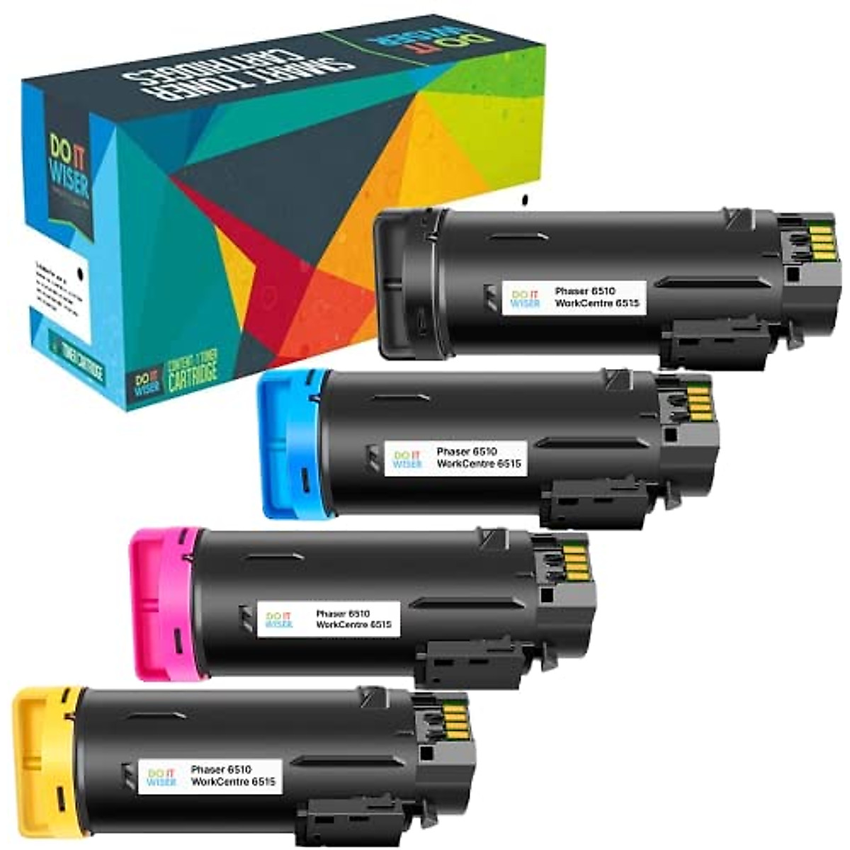 Do it Wiser Compatible Toner Cartridge Replacement for Xerox Phaser 6510 6510DN 6510DNI, Xerox WorkCentre 6515 6515DN 6515DNI 106R03477 (Cyan - High Yield)