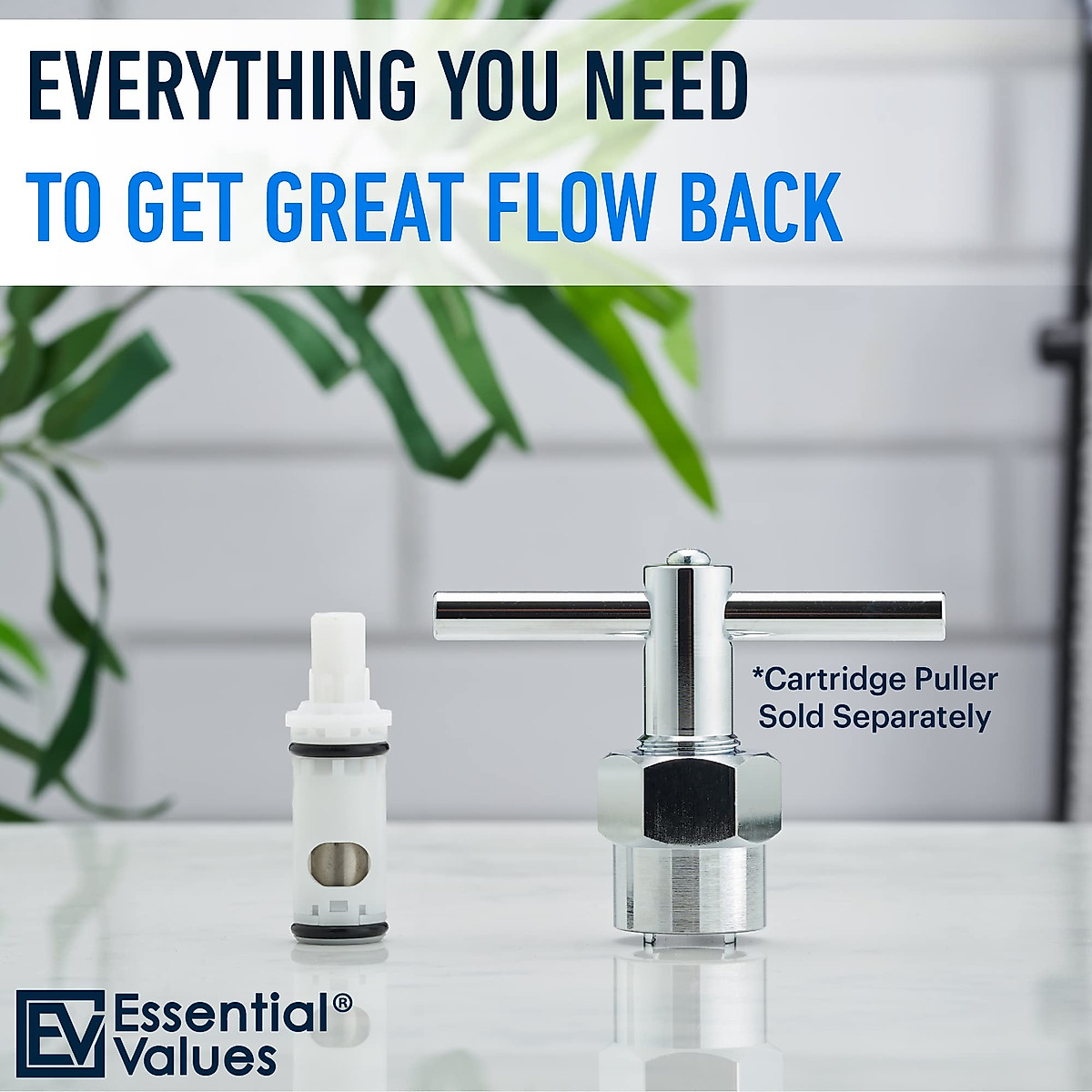 1224 Moen Replacement Faucet Cartridge – Aftermarket Replacement Compatible with 2 Handle Faucets & Moen Tub Shower | Durable Brass 1224b and Plastic - 2 PACK