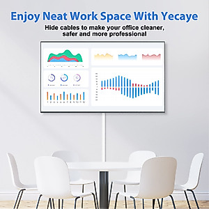 Yecaye 125in Cord Hider - One-Cord Cable Concealer - Cord Cover Wall with 13 Parts - Easy Install Cable Management Kit for 2 Small Wires, Cable Raceway Home Office, 8X L15.7in W0.59in H0.4in, White