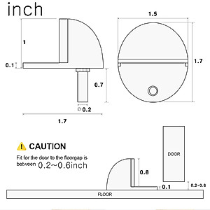 CG PLUS Floor Door Stopper Satin Nickel with Rubber pad, Semicircle Shaped Door Stopper, Stainless Steel for Protecting Wall (2inch x 4pack, Satin Nickel)
