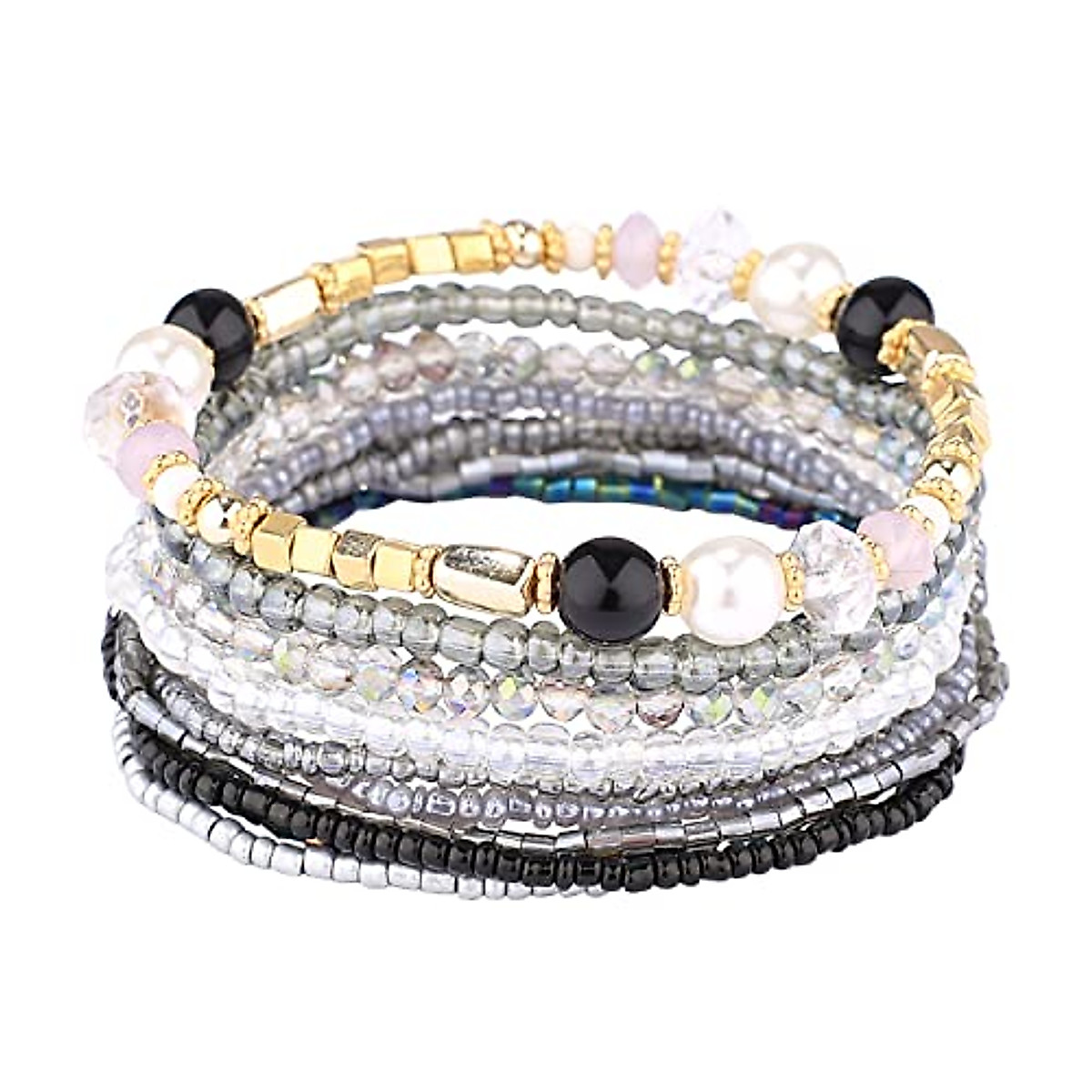 iYours 6 sets Bohemian Multilayer tassels bracelet Handmade Wrap Bracelets Bangle Jewelry Bracelets for Women (6PCS-A)