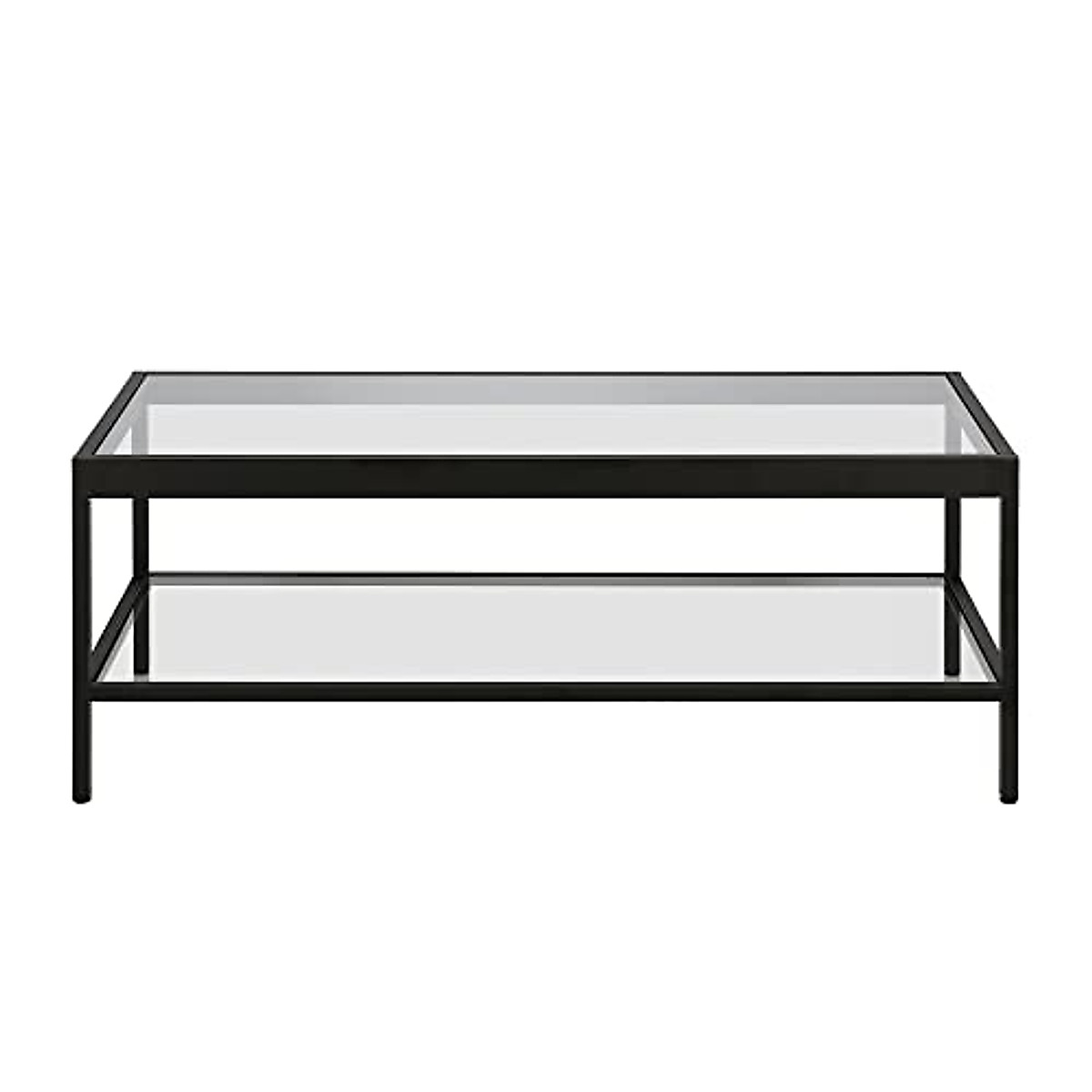 Henn&Hart 45" Wide Rectangular Rectangular Coffee Table in Blackened Bronze, Modern Rectangular Coffee Tables for living room, studio apartment essentials