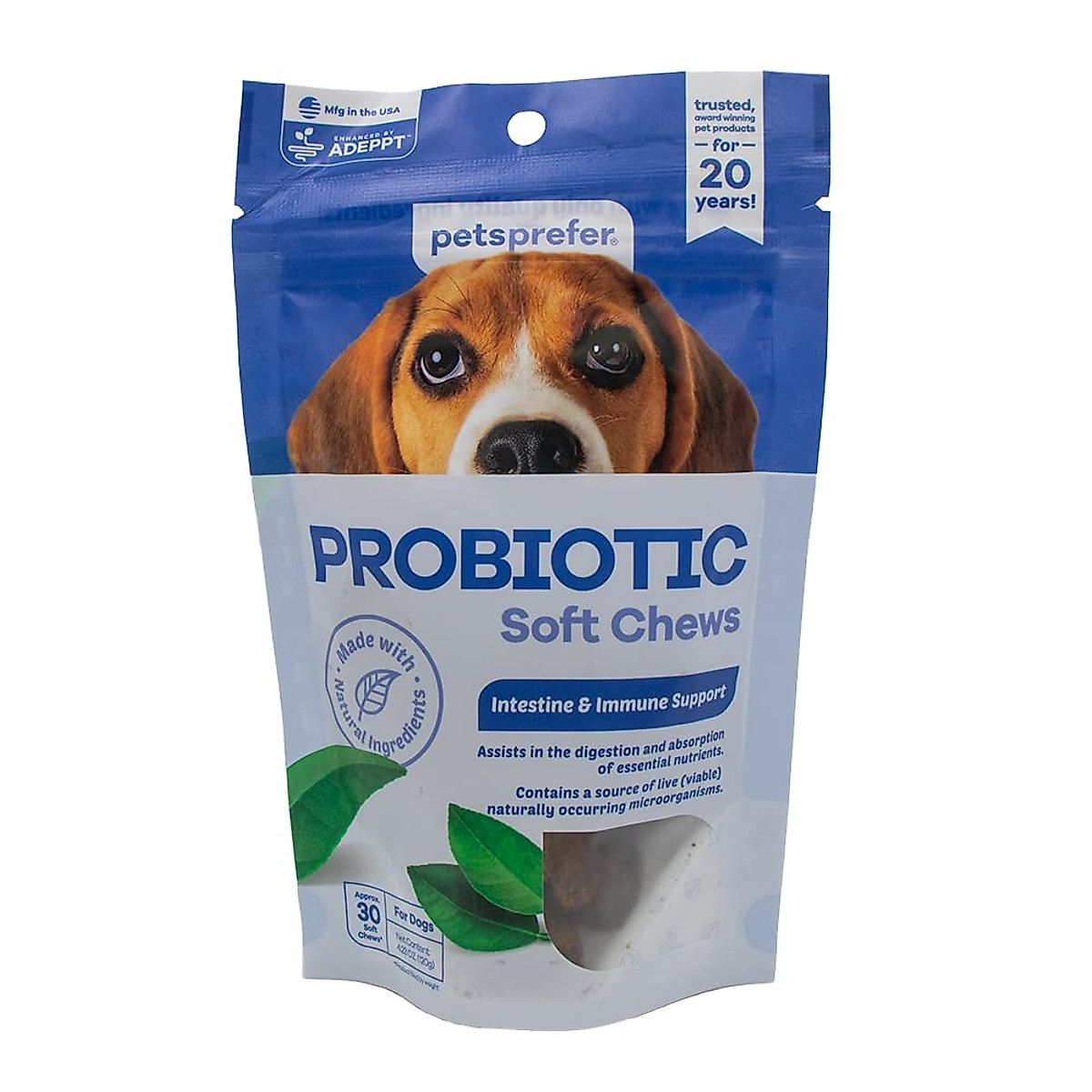 Generic PetsPrefer Probiotic Soft Chews for Dogs with 6 Probiotic Strains + Prebiotic Supplement to Support Gut Health and Digestion - Delicious Flavor