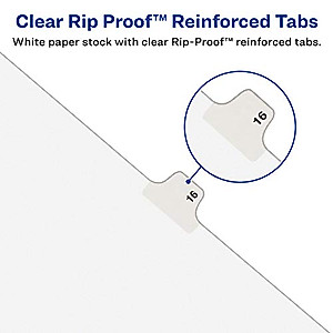 AVERY Individual Legal Exhibit Dividers, AVERY Style, 11, Side Tab, 8.5 x 11 inches, Pack of 25 (11921),White