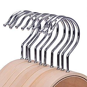 JS HANGER Lightweight Non Slip Wooden Hangers - 30 Pack Heavy Duty Wood Coat Hangers with Soft Stripes for Camisole, Jacket, Dress Clothes, Sweater, Natural Finish