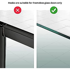 Extended Shower Door Hooks, 2 Pack Over Door Hooks for Frameless Glass Shower Door of Bathroom,Clear Acrylic Towel Hooks for 0.98” Thickness Glass, Extended 7.2 inch