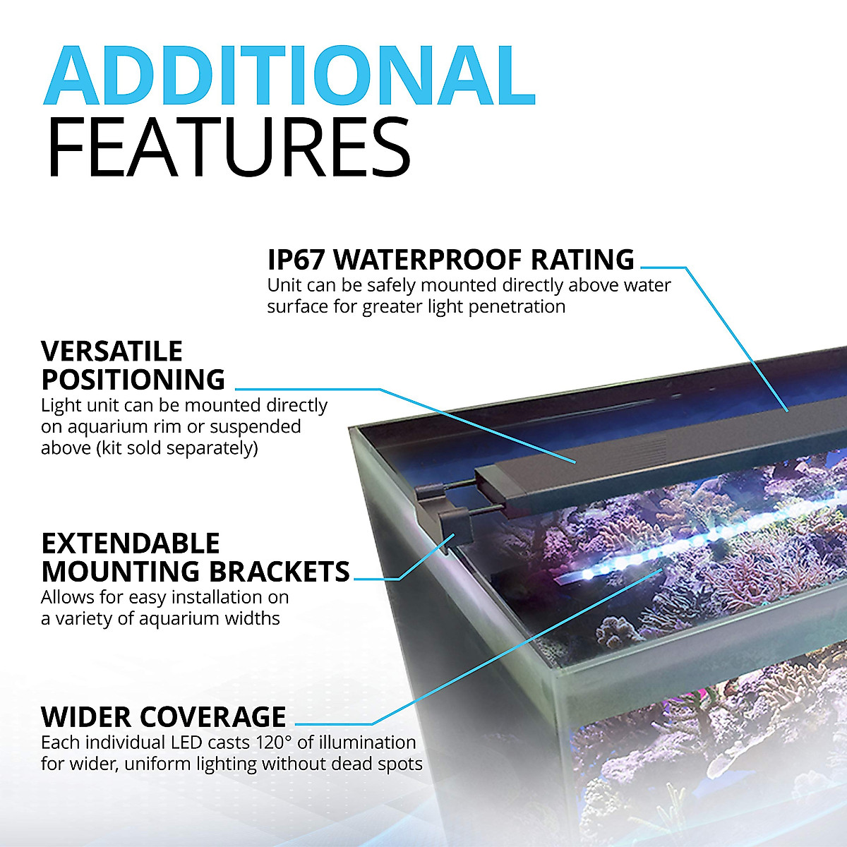 Fluval Sea Marine 3.0 LED Aquarium Lighting for Coral Growth, 46 Watts, 36-46 Inches