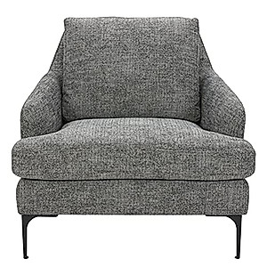 Amazon Brand – Rivet Modern Living Room Accent Chair with Metal Legs, 35.4"W, Dark Gray
