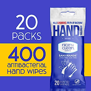 Nice 'N Clean Sensitive Skin Wet Hand Wipes Infused with Aloe & Vitamin E, Blue, 400 Count