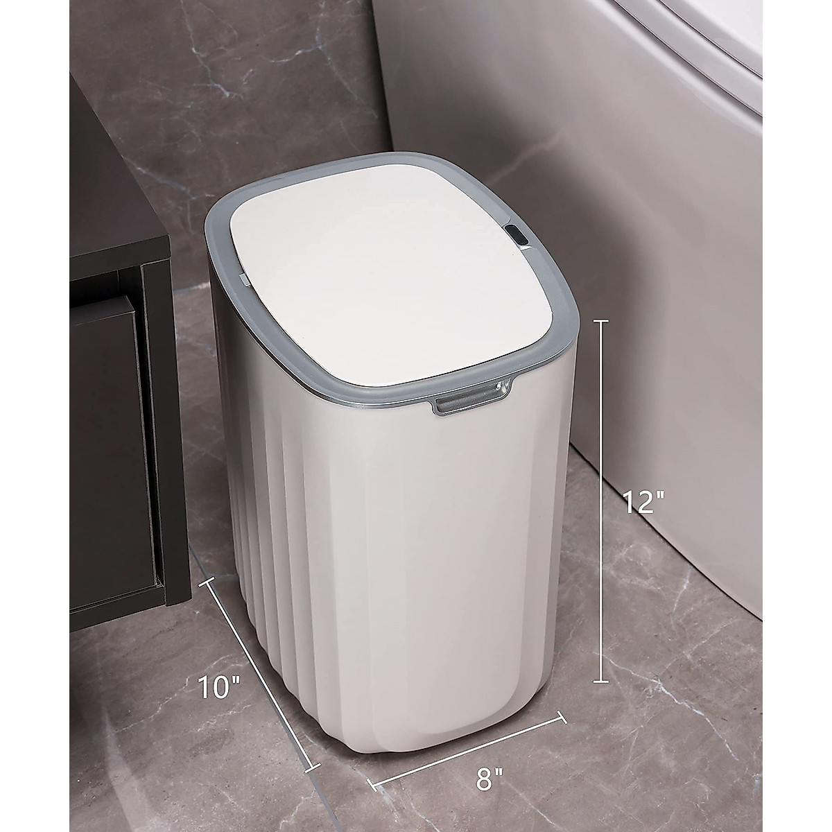 Bundles of 2.5 Gallon Motion Sensor Trash Can and 3.5 Gallon Waterproof Sensor Trash Can, ELPHECO for Kitchen, Bathroom, Office use