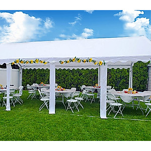 PEAKTOP OUTDOOR 20'X20' Party Tent Heavy Duty Wedding Tent Outdoor Gazebo Event Shelter Canopy with Carry Bags