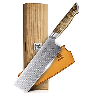 KYOKU 7" Nakiri Knife, Shogun Koi Series Vegetable Knife with Koi Scale Pattern, Japanese VG10 Stainless Steel Kitchen Knife with Sheath & Gift Box, Full Tang Professional Knife