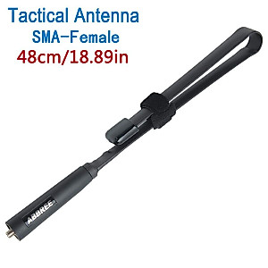 ABBREE Tactical Antenna SMA-Female Dual Band 144/430Mhz Foldable Compatible with Coaxial Cable Compatible with UV-5R UV-82HP BF-F8HP GT-3TP Ham Two Way Radio (18.8 Inch)
