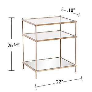 Southern Enterprises Knox Glam Mirrored, Side Table, Gold
