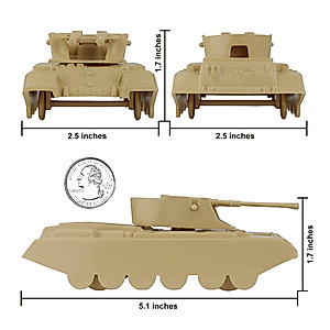 BMC Classic Payton Anti-Aircraft Tanks - 4pc Tan Green Plastic Army Men Vehicles