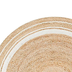 Manvi Exports Natural Jute Scalloped Rug - Handwoven Bohemian Decorative Custom Rug