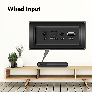 wogree 16 Inches Small Sound Bars for TV, Mini Wireless Bluetooth 5.0 TV Speakers Soundbar with LED Display for Bedroom, Kitchen and Other Small Space