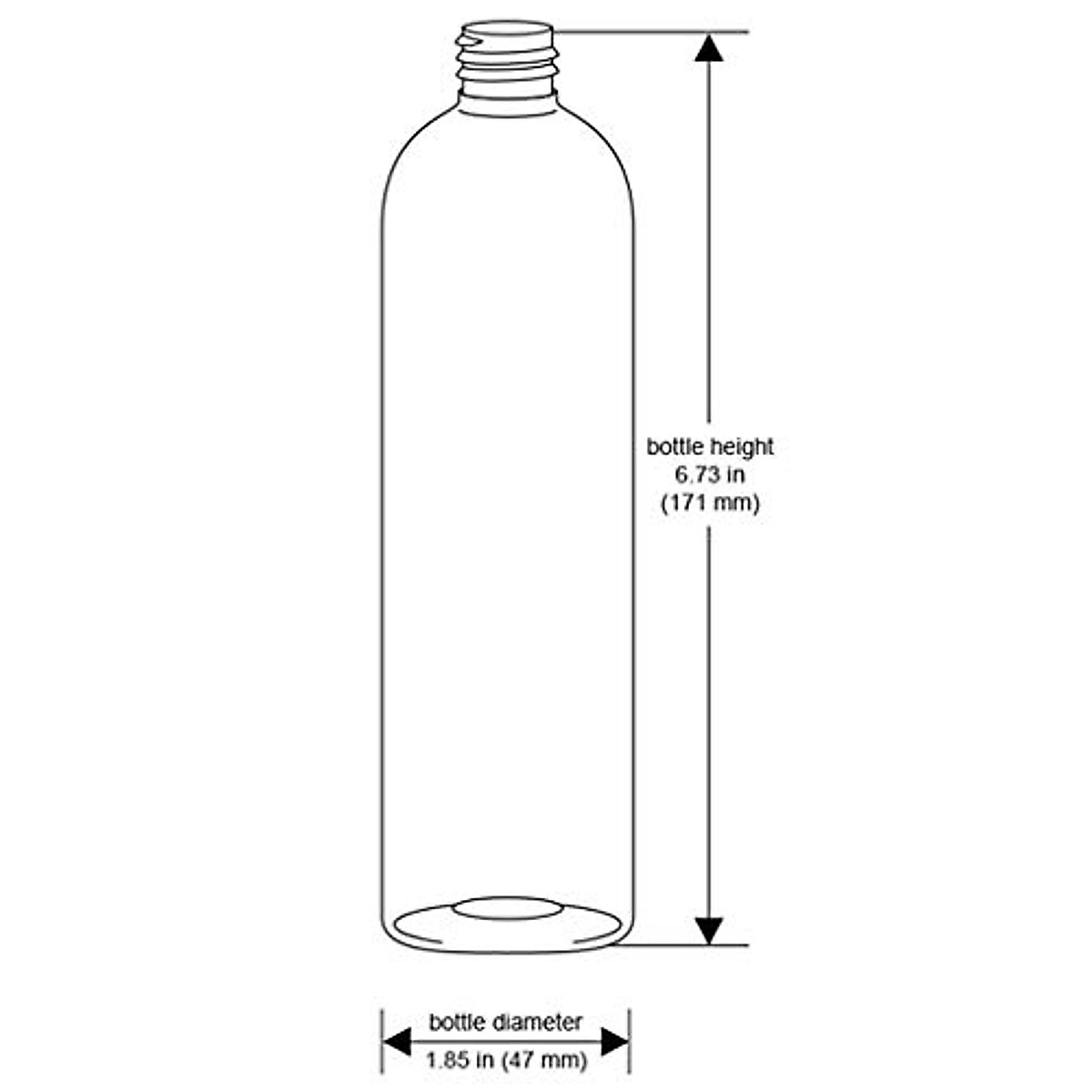 Premium Essential Oil 8 Ounce Cosmo Round Bottles, PET Plastic Empty Fillable BPA-Free, with Black/Natural Twist Caps (Pack of 12) (Amber)