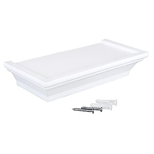 TopNotch Outlet White Floating Shelfs (3 Pcs) Plastic Shelve Set - Easy to Add Simple Yet Effictive Chic Touches to Your Space - Mini Wall Shelving - Home Decor