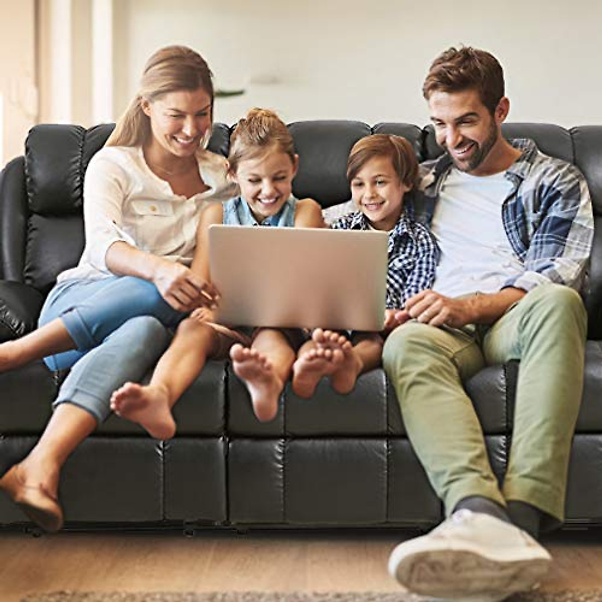 BestMassage Recliner Sofa for Living Room loveseat Sofa Couch PU Leather Sofa Recliner Couch Manual Reclining Sofa for Home Furniture