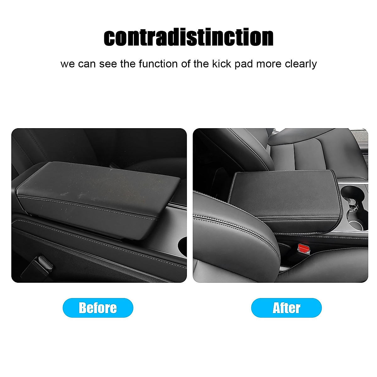 MASHA Car Armrest Box Cover for Tesla Model 3 Model Y 2017-2022 2023 2024 Central Control Armrest Decoration Interior Car Accessories