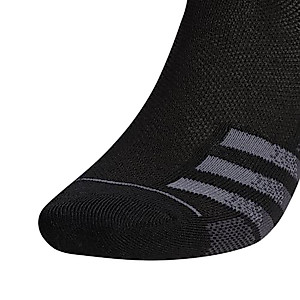 adidas Men's Superlite Stripe 3 Quarter Socks (3-Pair), Black/Night Grey/Onix Grey, Large
