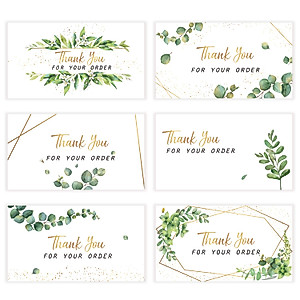180 Pieces Thank You for Your Order Card Support Small Business Customer Thank You Cards Gold Foil and Green Appreciation Note Cards for Online or Stores, Handmade Goods and More