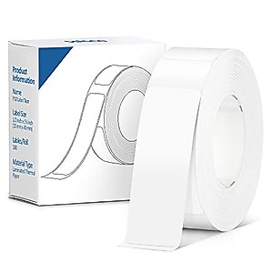 POLONO Thermal Label Maker Tape Adapted P10 Label Maker, Standard Laminated Office Labeling, 15mmx40mm/0.5x1.57inch, 180 Labels/Roll, P10 Thermal Printing Label Paper ( White )