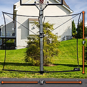 Franklin Sports Defender Net Pro – 10ft. x 8ft. Rebounder – Easily Fold and Quick Install – Defensive Net System, Black