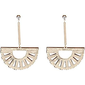 Fashion Wood Dangle Earrings Fan-Shaped Bamboo Needle Earrings Bohemian Personality Jewelry for Women Mother's Day Gift