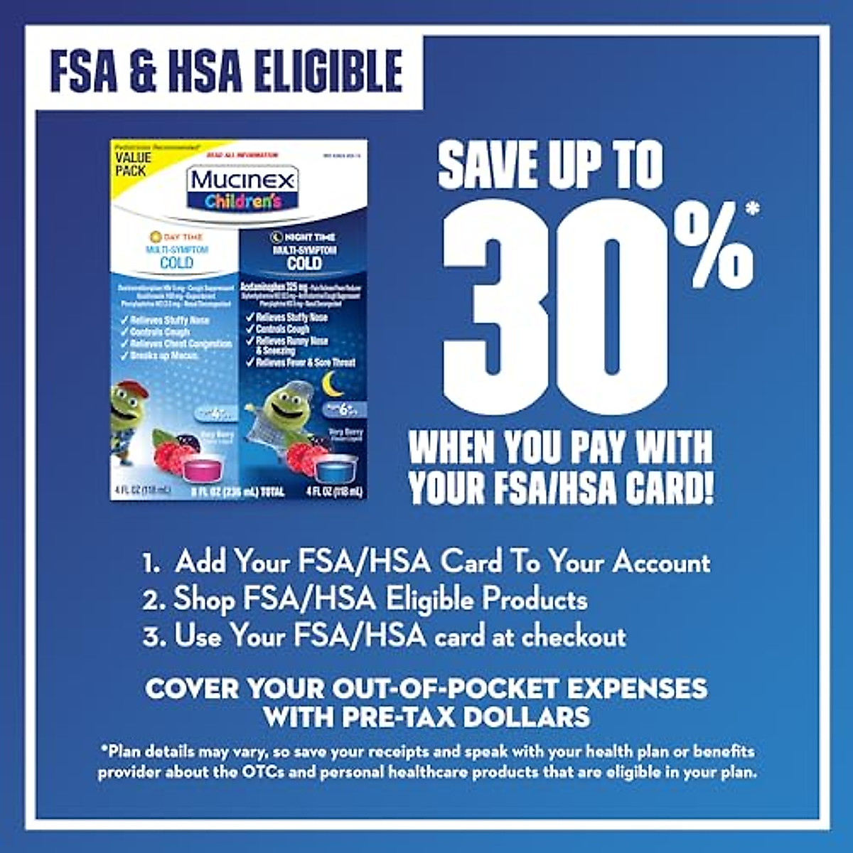 Mucinex Children's Day & Night Combo Pack, Kids Cold Medicine / Kids Cough Medicine, Daytime Cold Medicine & Night Time Cold and Flu Medicine, Mucinex Kids Medicine, Berry Flavor Liquid (2 X 4 Fl Oz)