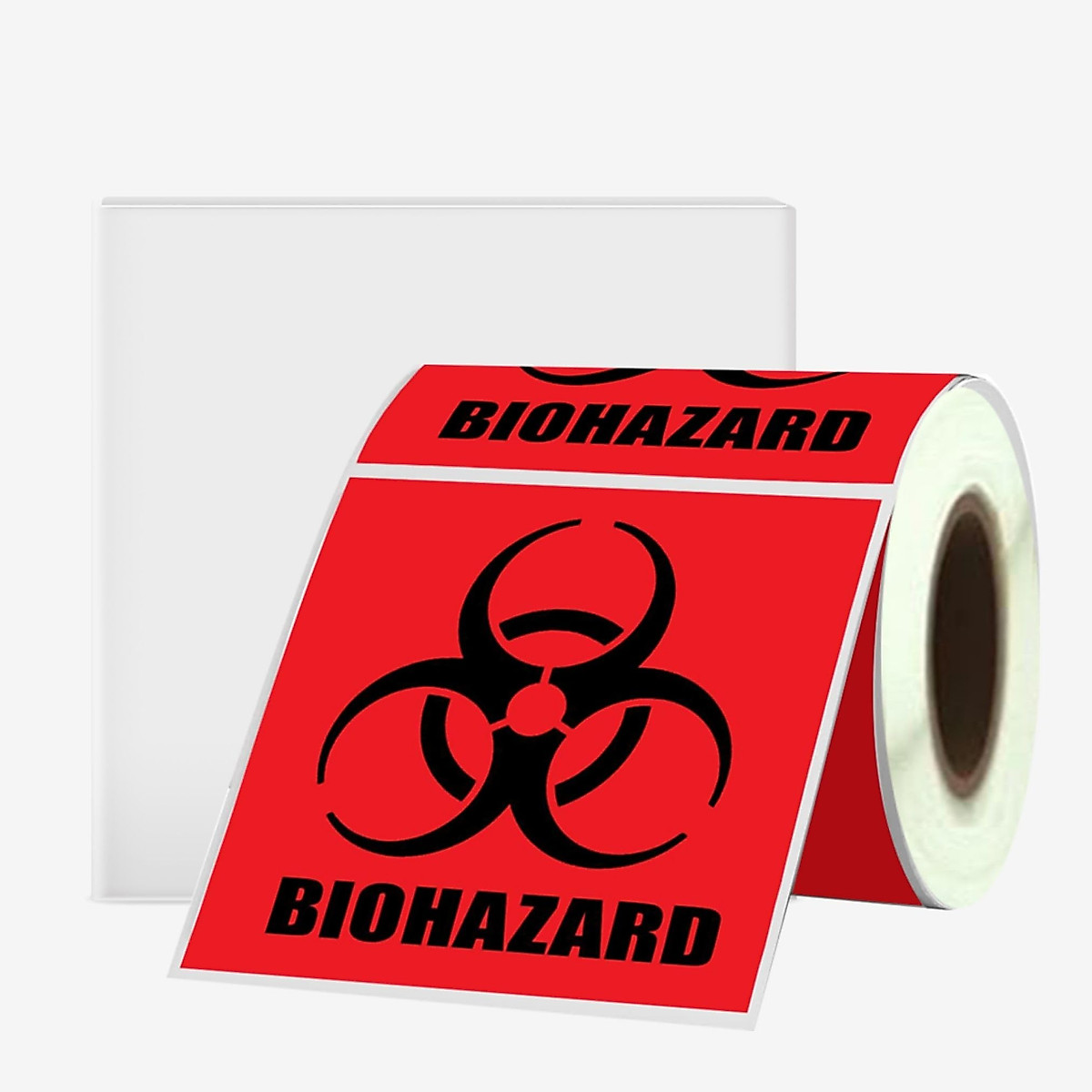 2" x 2" Biohazard Stickers - 250 Labels, Universal Symbol, Coated Paper Signs for Labs, Hospitals & Industrial Use