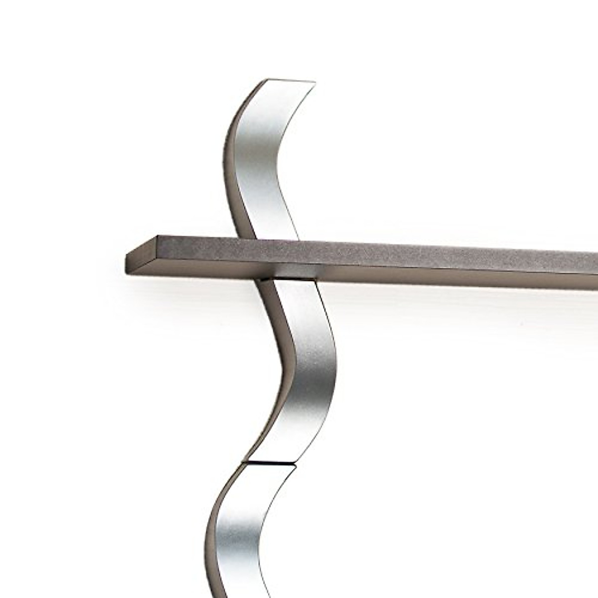 Danya B WL-A01 Contemporary Waves 3-Level Floating Shelving System - Walnut/Silver Finish